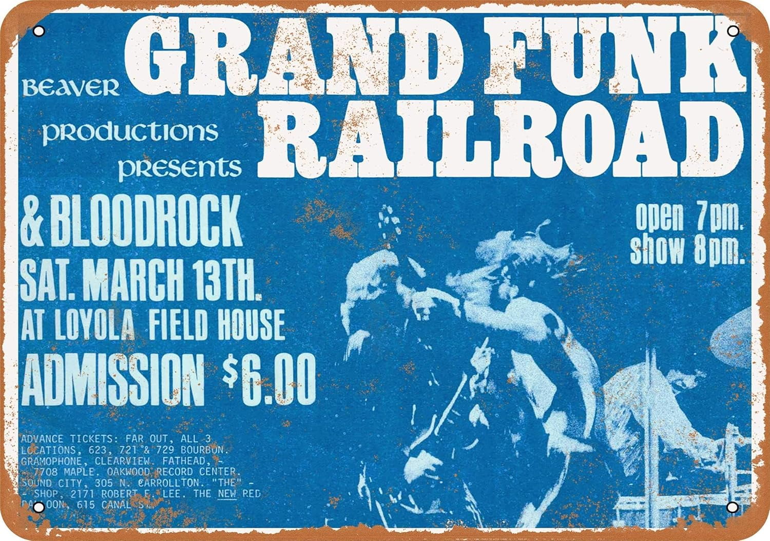 12 x 8 Inches Metal Vintage Funny Tin Sign 1971 Grand Funk Railroad in ...