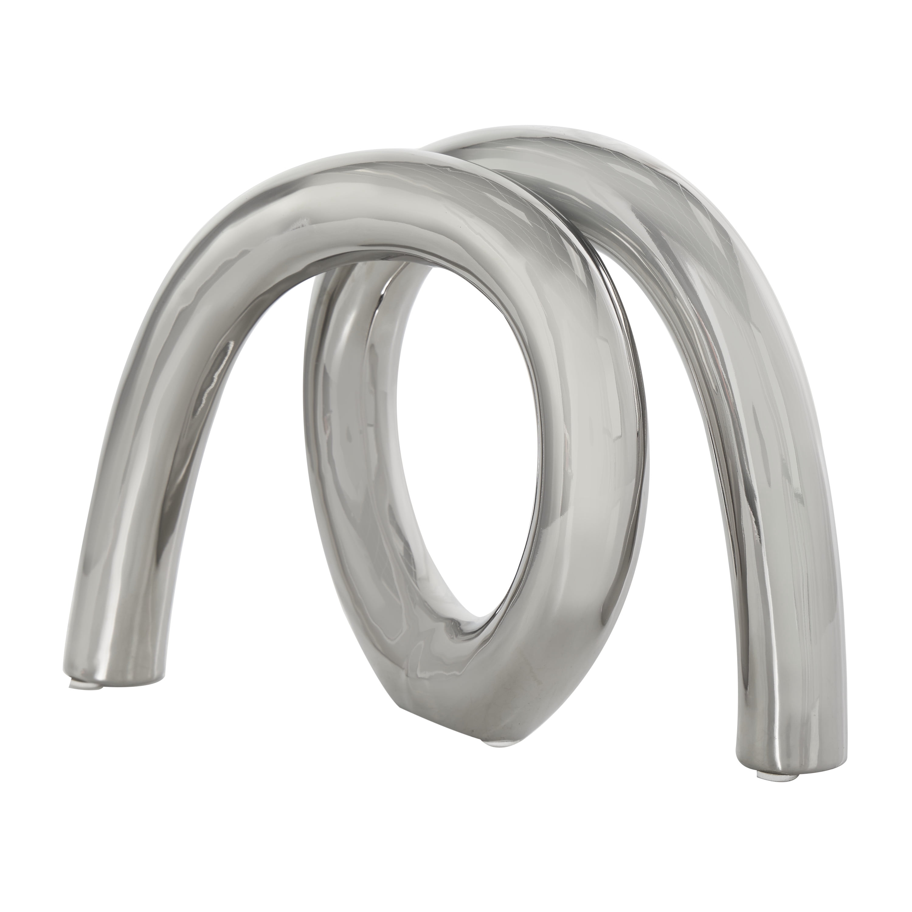 DecMode Silver Ceramic Rounded Loop Sculpture - Walmart.com