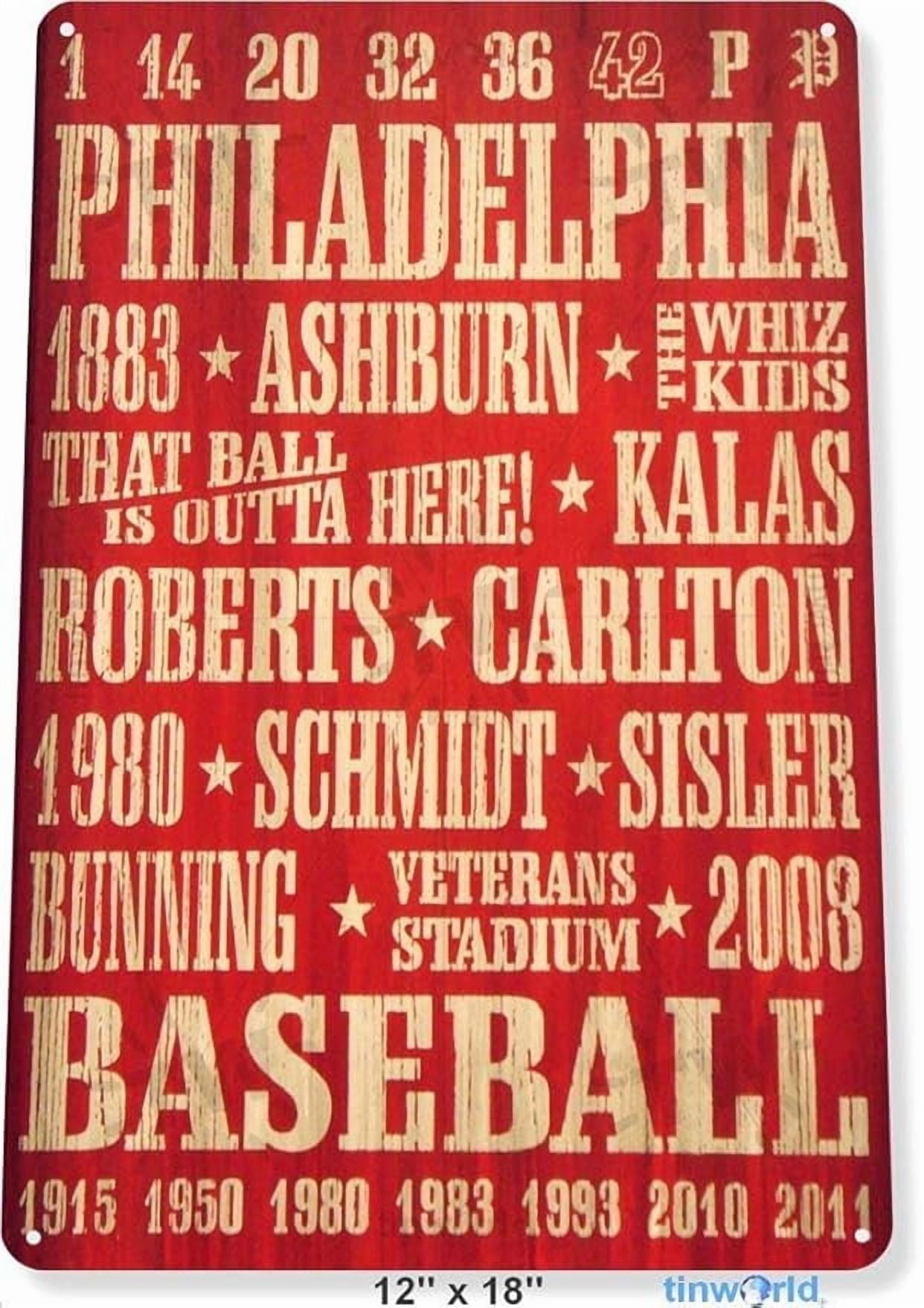 12" x 8" TIN Sign Philadelphia Baseball Phillies Metal Decor Store Card Shop Cave - Walmart.com