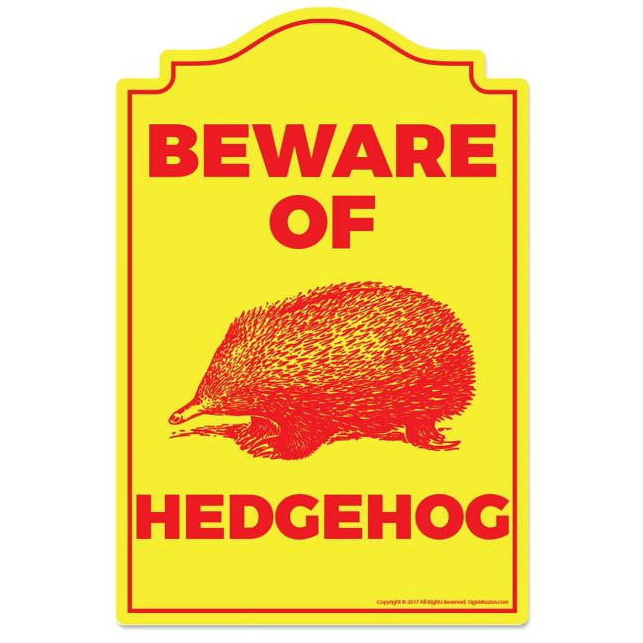12 x 8 in. Novelty Sign - Beware Hedgehog - Walmart.com