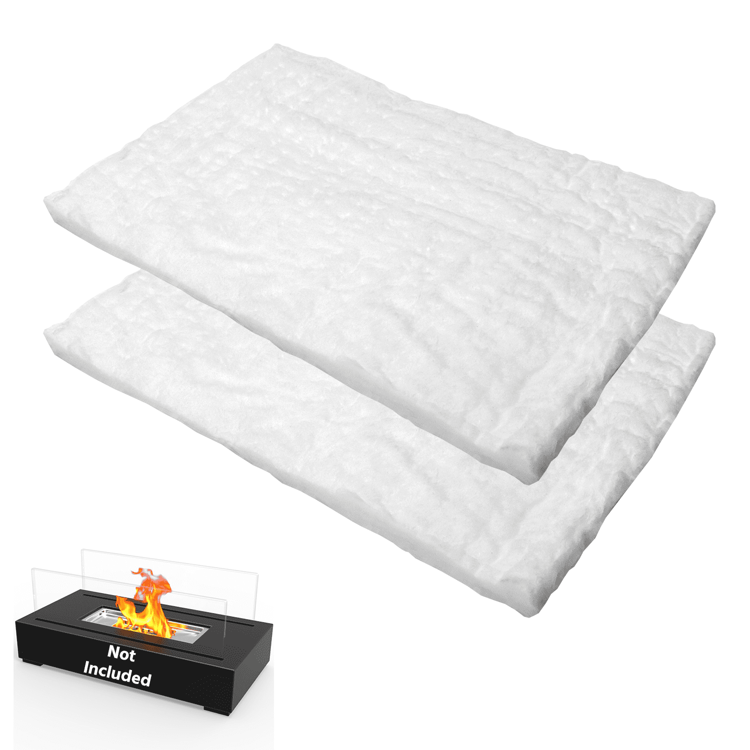 12" x 8" x 1/2" (Thick) - Ceramic Wool for Tabletop Firepit - 2 pack ...