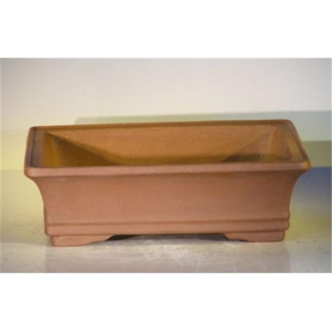 12 x 9.625 x 3.5 in. Unglazed Ceramic Bonsai Pot, Tan - Rectangle ...