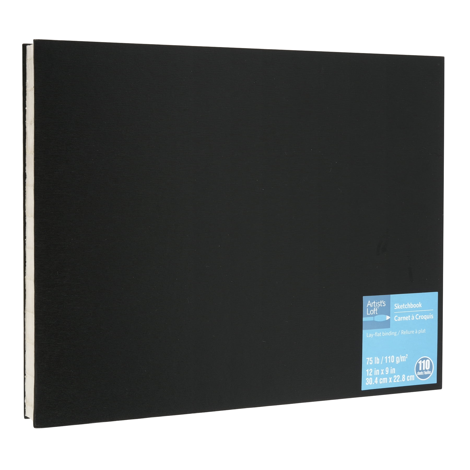 Artist's Loft 12" x 9" Black Lay Flat Sketchbook - 110 Sheets per Book ...