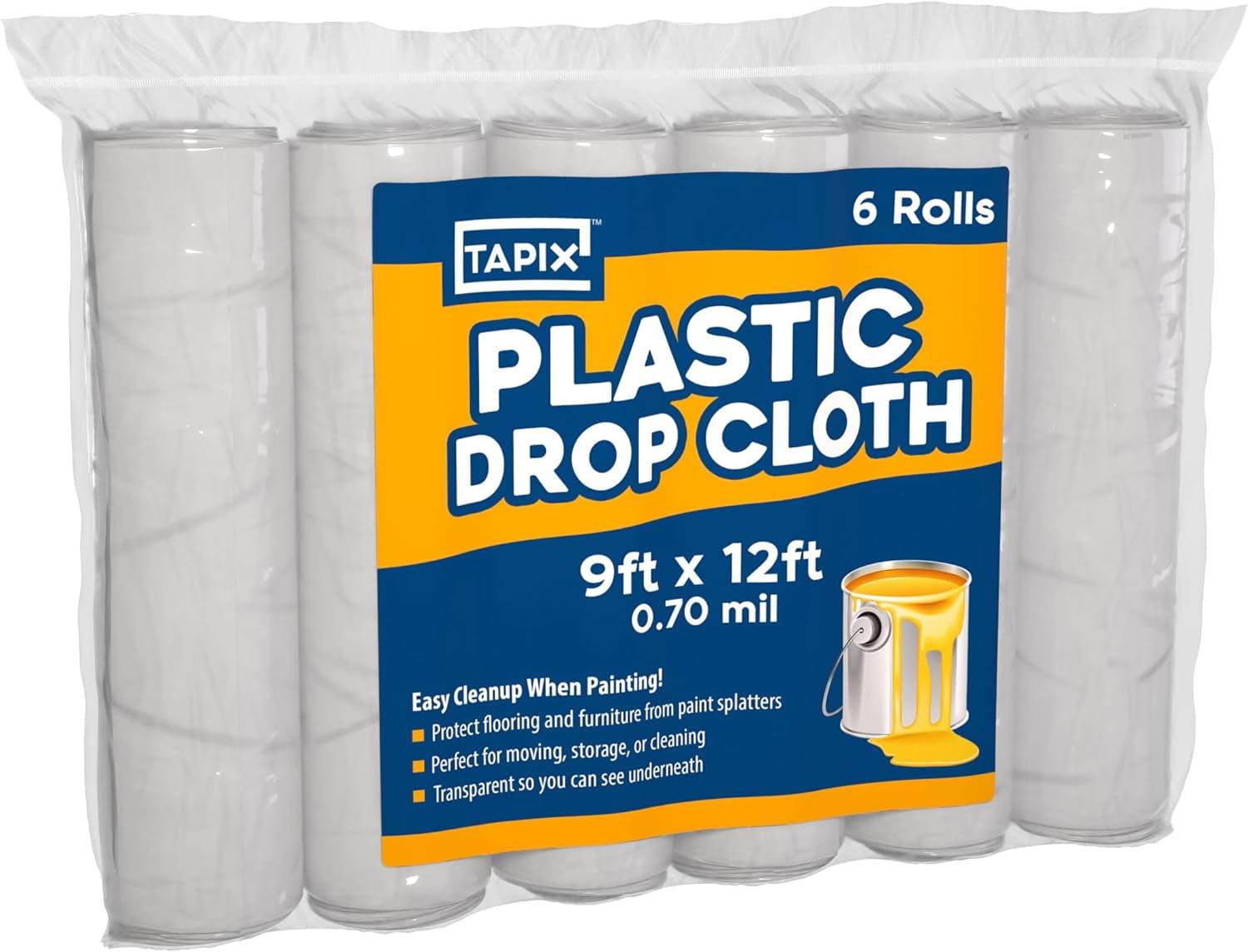 12 x 9 Ft Drop Cloths (6-Pack) – Plastic Sheeting & Painters Plastic ...