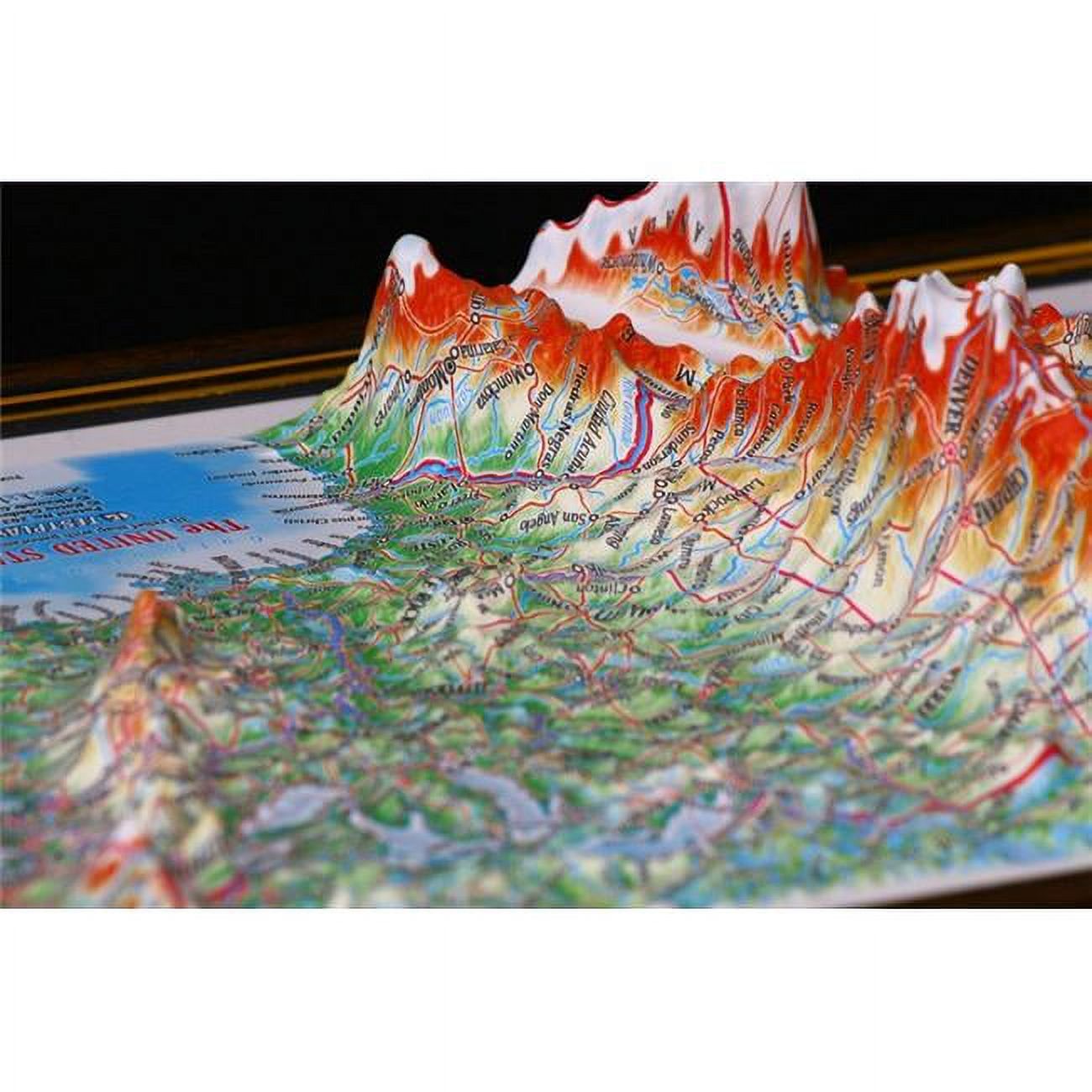 12 x 9 in. US Raised Relief Map, Rubberized Foam Backing - Gift Size ...