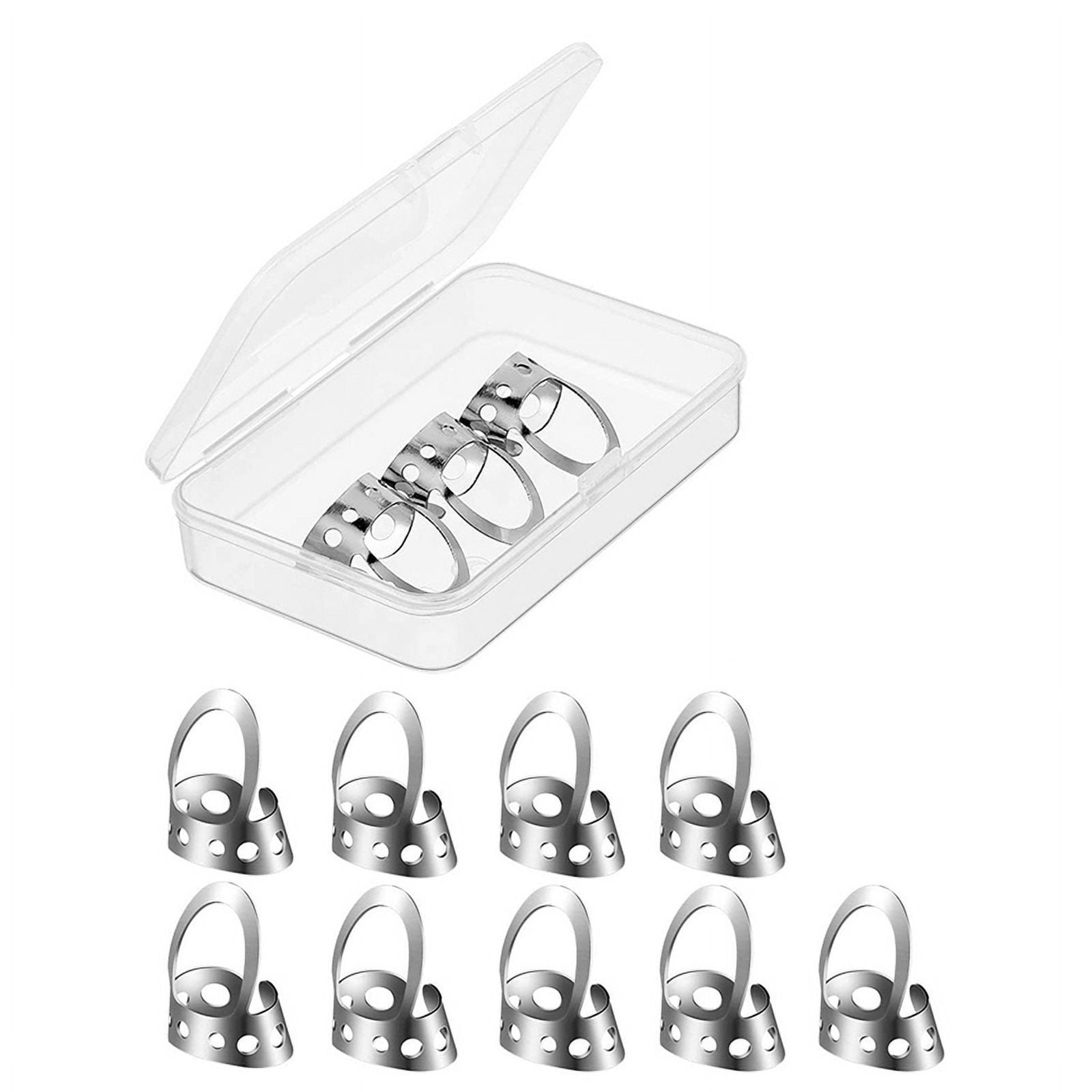 12 x Finger Picks 1 x Plastic Pick Box-Silver - Walmart.com