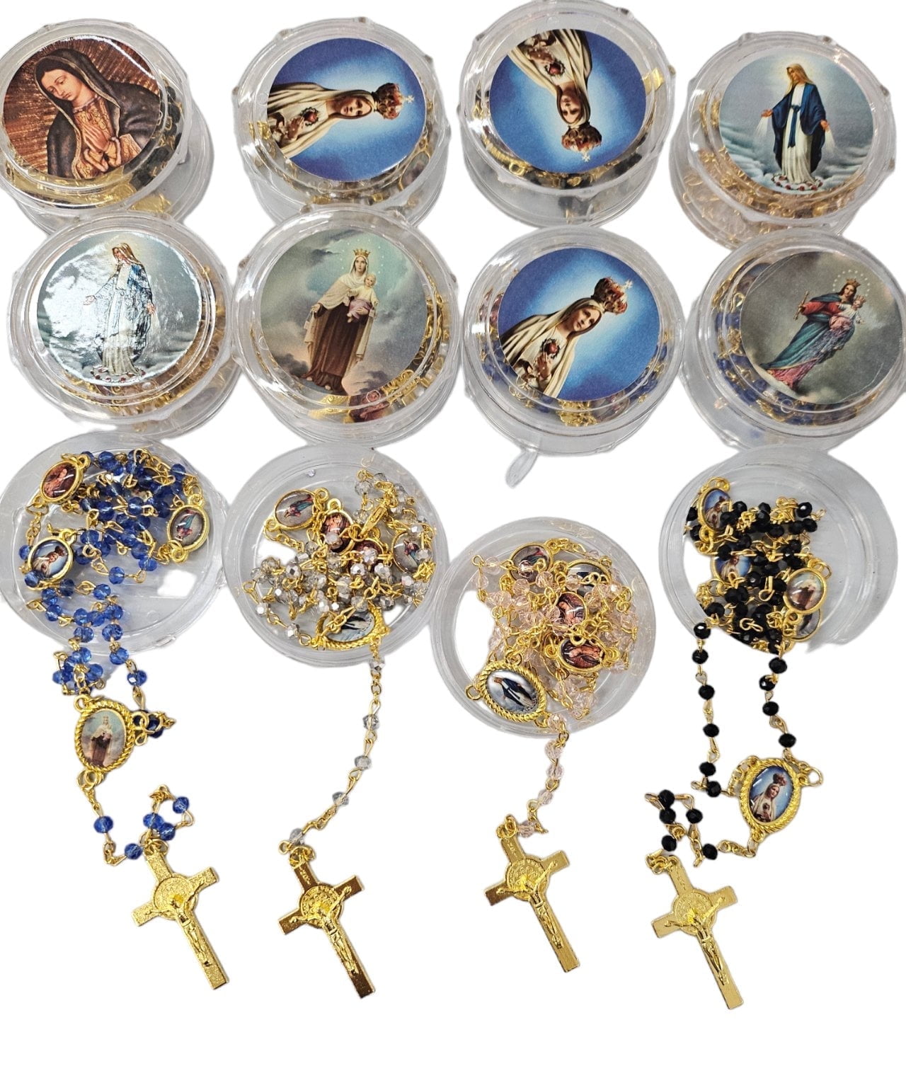 12 x bulk assorted rosary necklace for baptism , wedding ,first ...