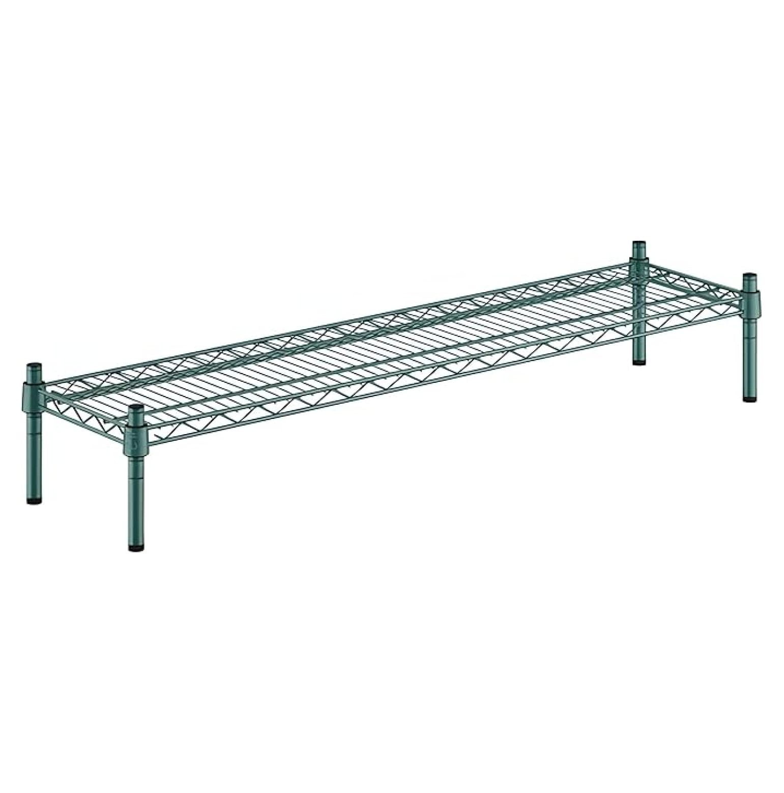 12" x " x 8" Green Epoxy Wire Storage Shelf, Dunnage Rack, 1 Tier Small ...
