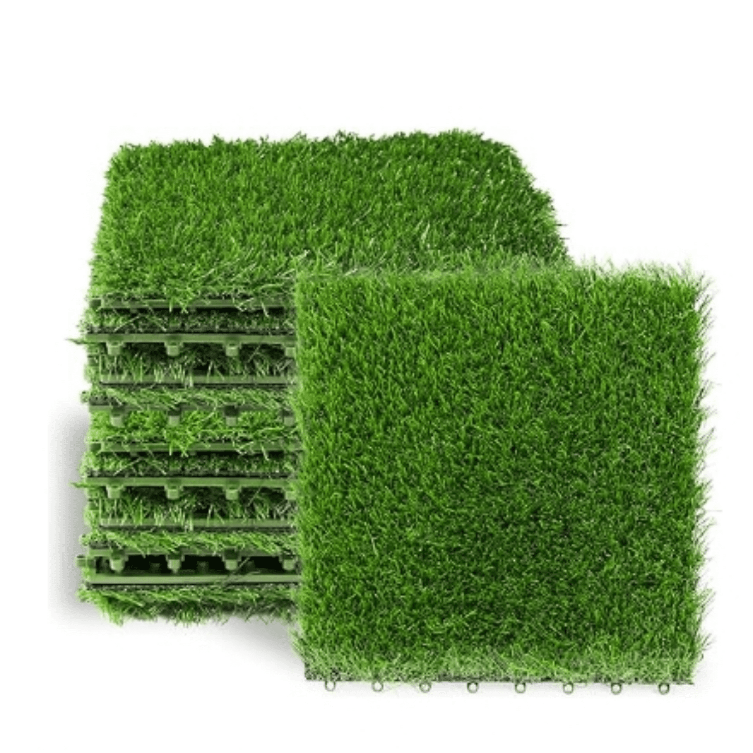 12"x12" Artificial Grass Tiles, 6 Packs Self-draining Fake Grass Turf ...