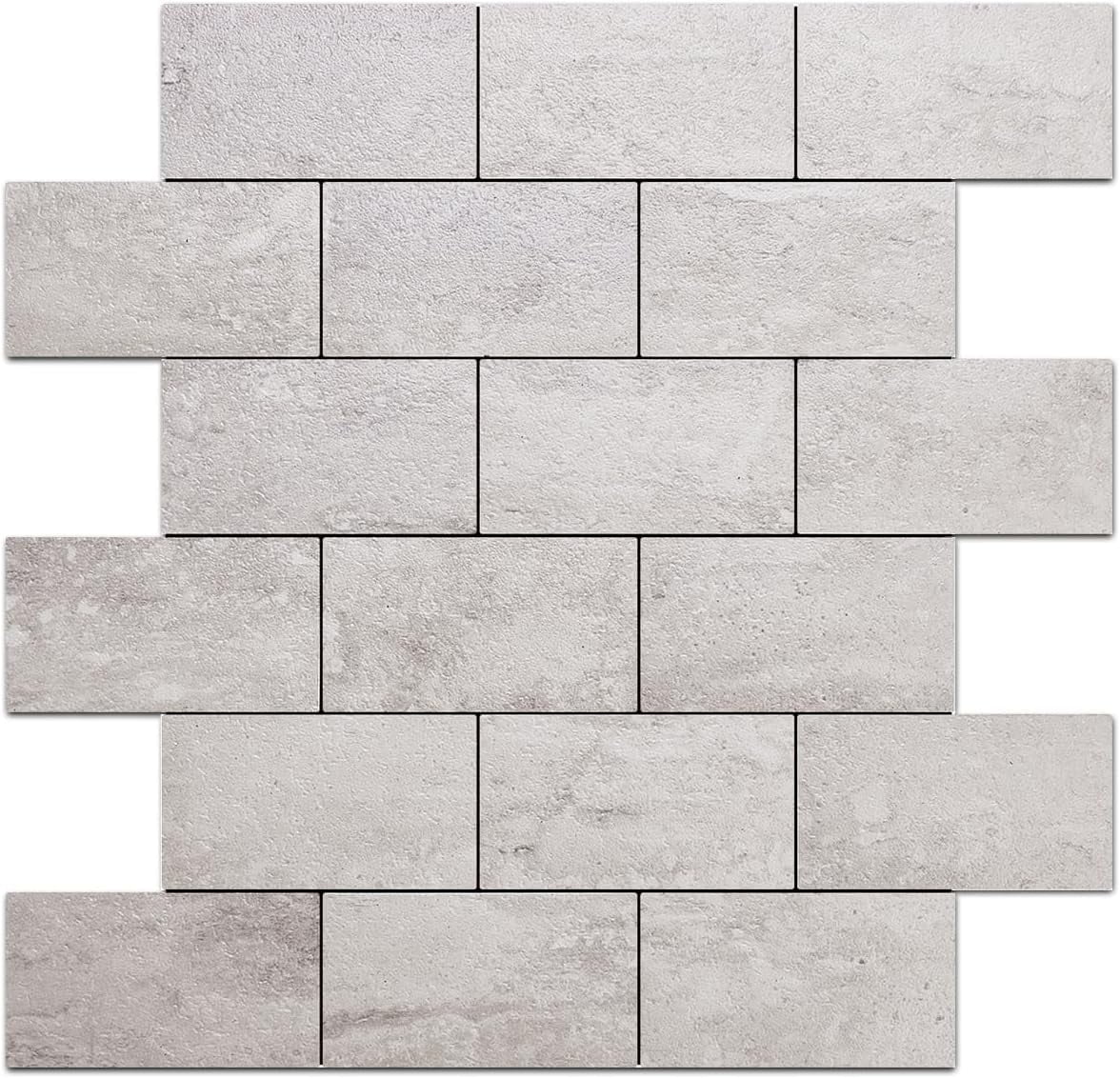 12"x12" Beige Stone Peel and Stick Backsplash Wall Tiles, Thick PVC ...