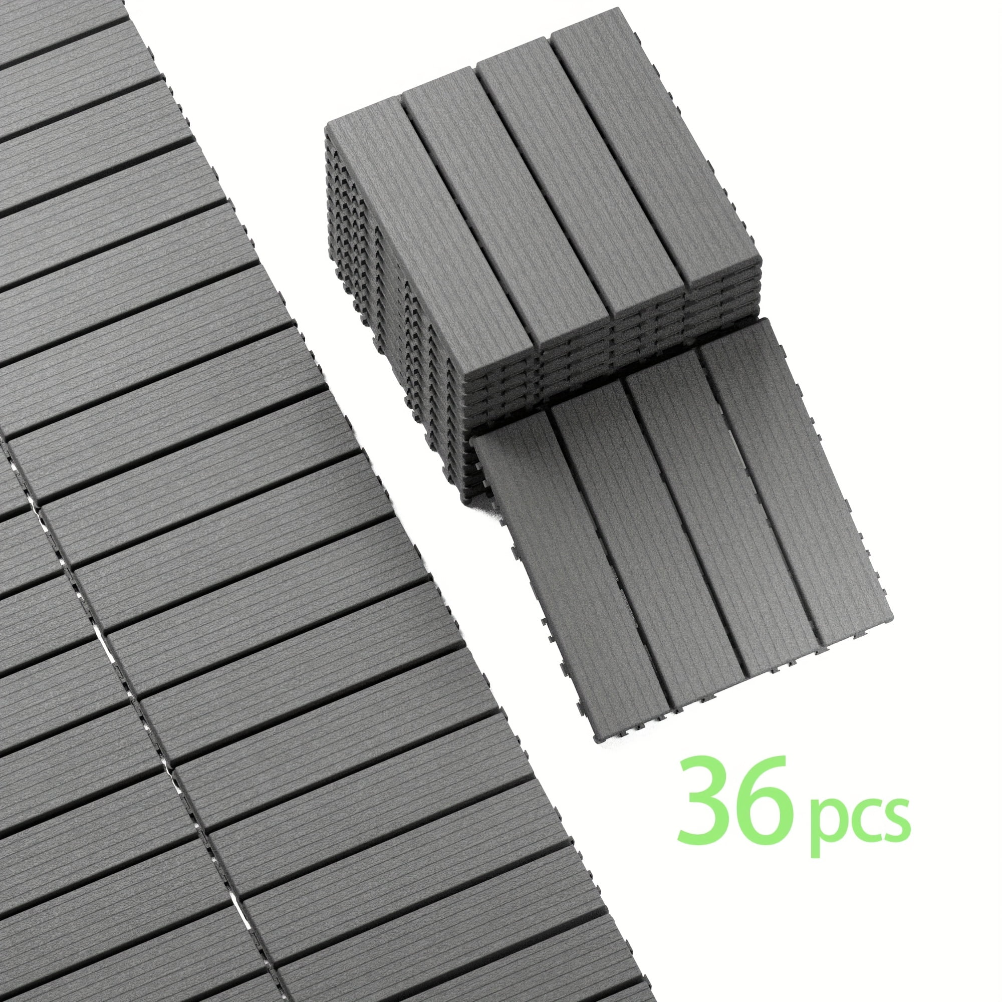 12"x12" Interlock Patio Tile (36 Tiles/Box) - Slip-Resistant Outdoor ...