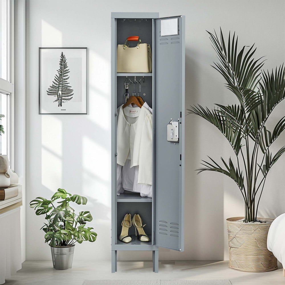 12"x12" Metal Locker Cabinet with Lock, 66"H Storage Unit for Home, Gym ...