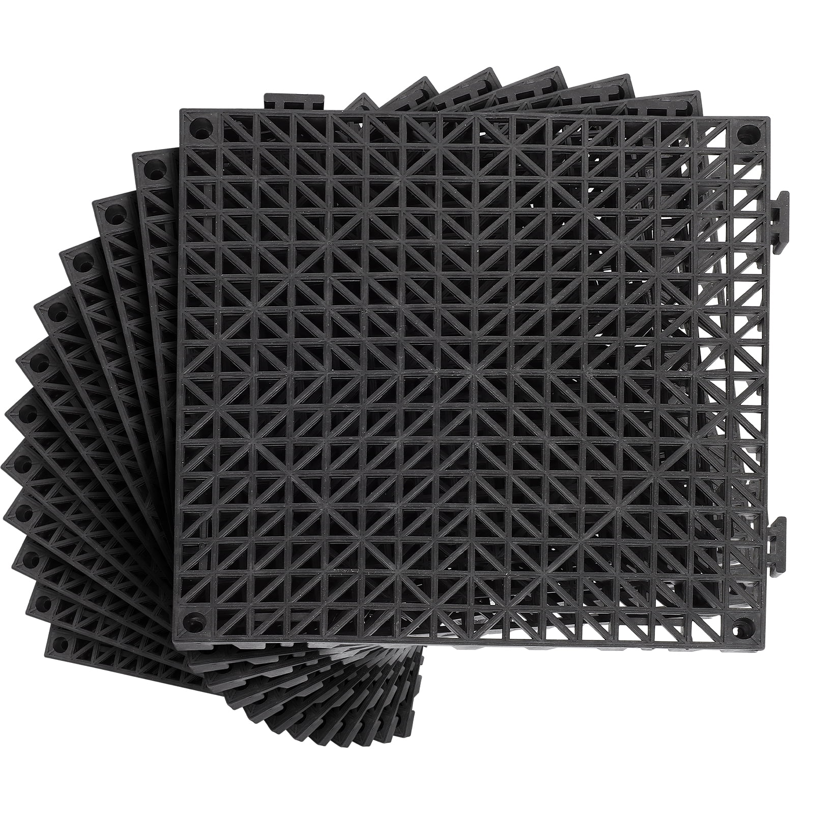 12"x12" Modular Cushion Mats, PVC Floor Tiles 12 Packs, Black - Walmart.com