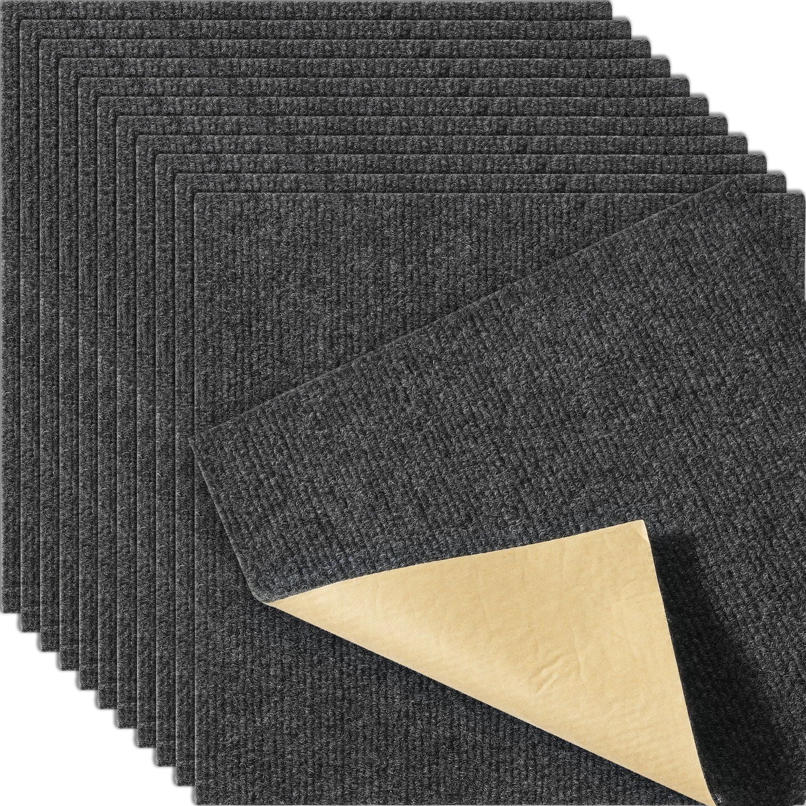 12"x12" Peel & Stick Carpet Tiles – 12-Pack Soft Padded Floor Squares ...