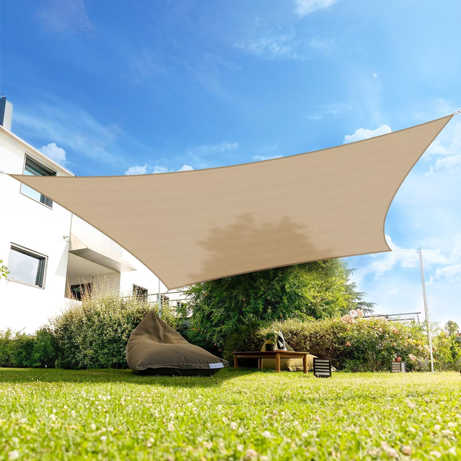 12'x12' Rectangle Sun Shade Sail Canopy Outside Shade Cloth Awning for ...