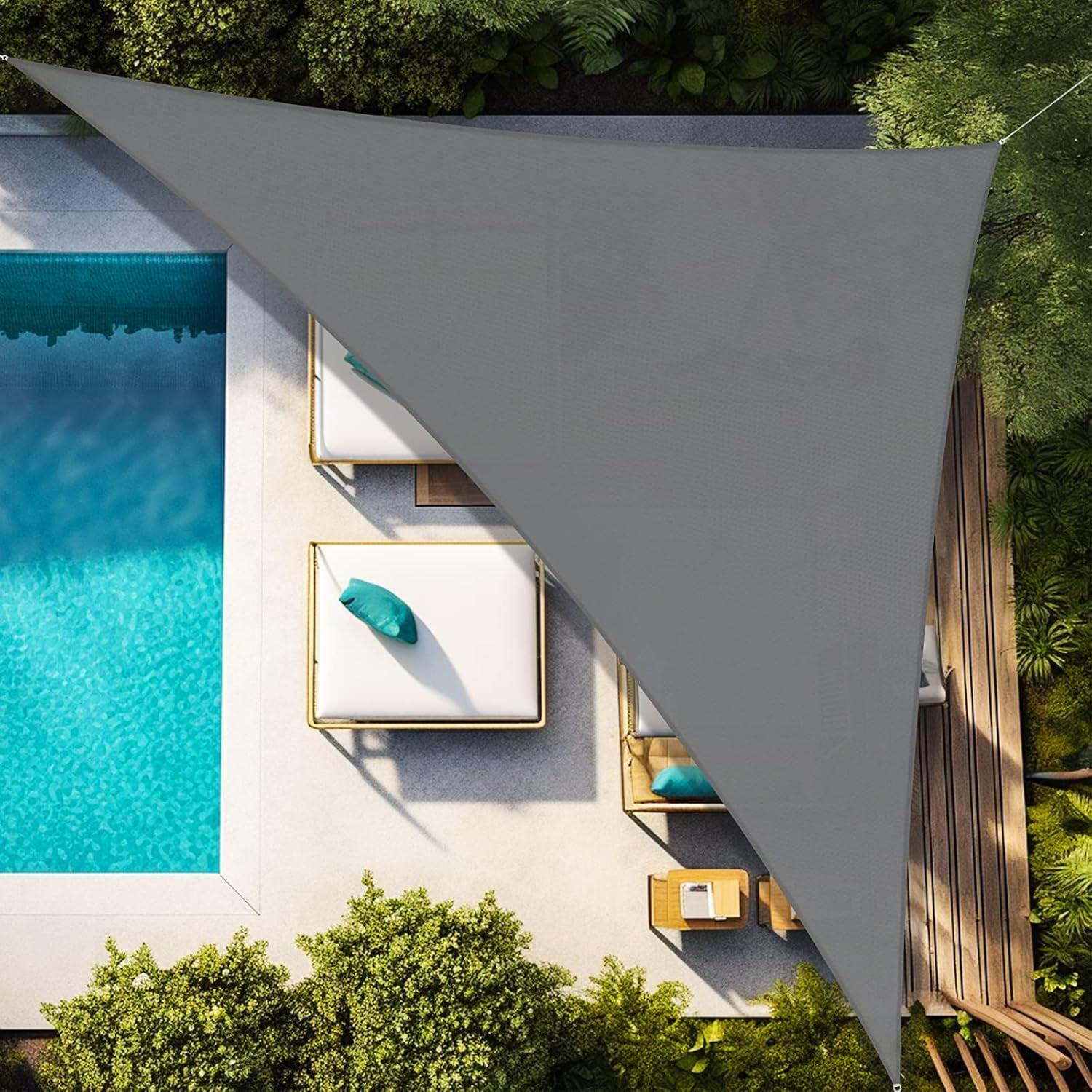 12'x12'x12' Dark Grey Sun Shade Sail Curved Commercial Outdoor Shade ...