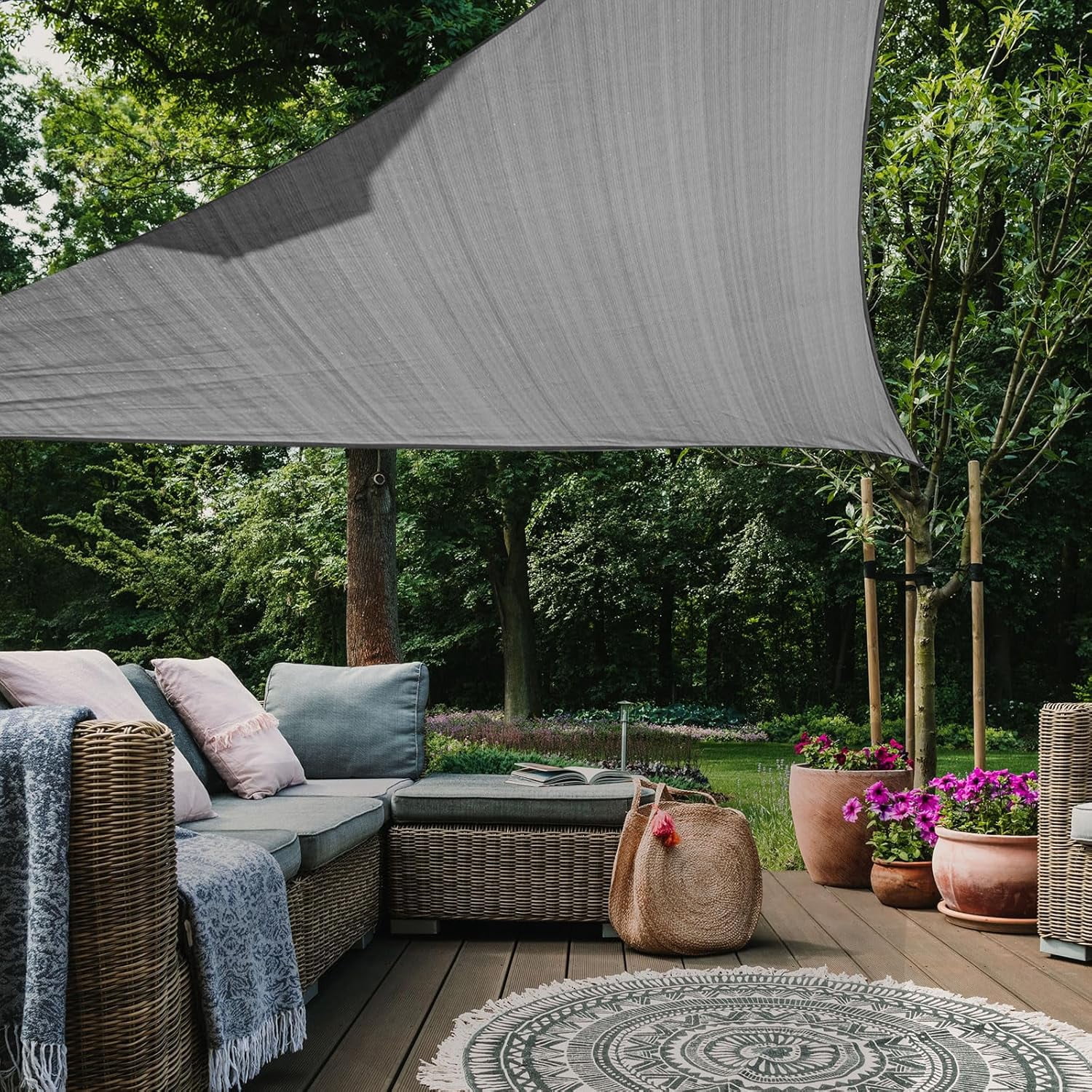 12'x12'x12' Sun Shade Sail, Permeable Shade Sails HDPE UV Block ...