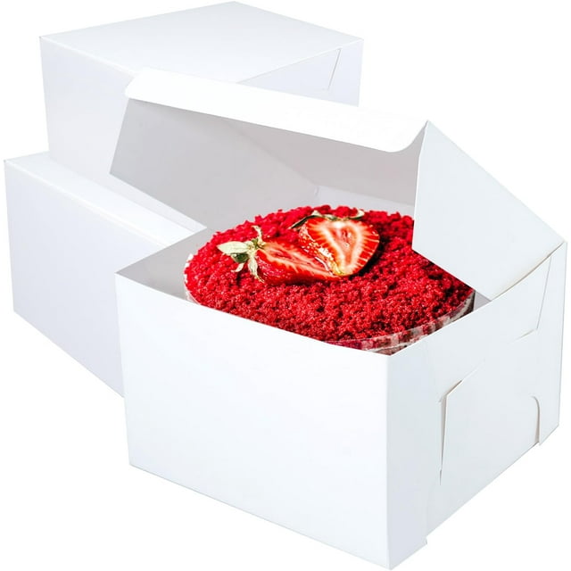 12"x12"x6" White Cake box, Premium Bakery Boxes, One piece, Perfect for ...