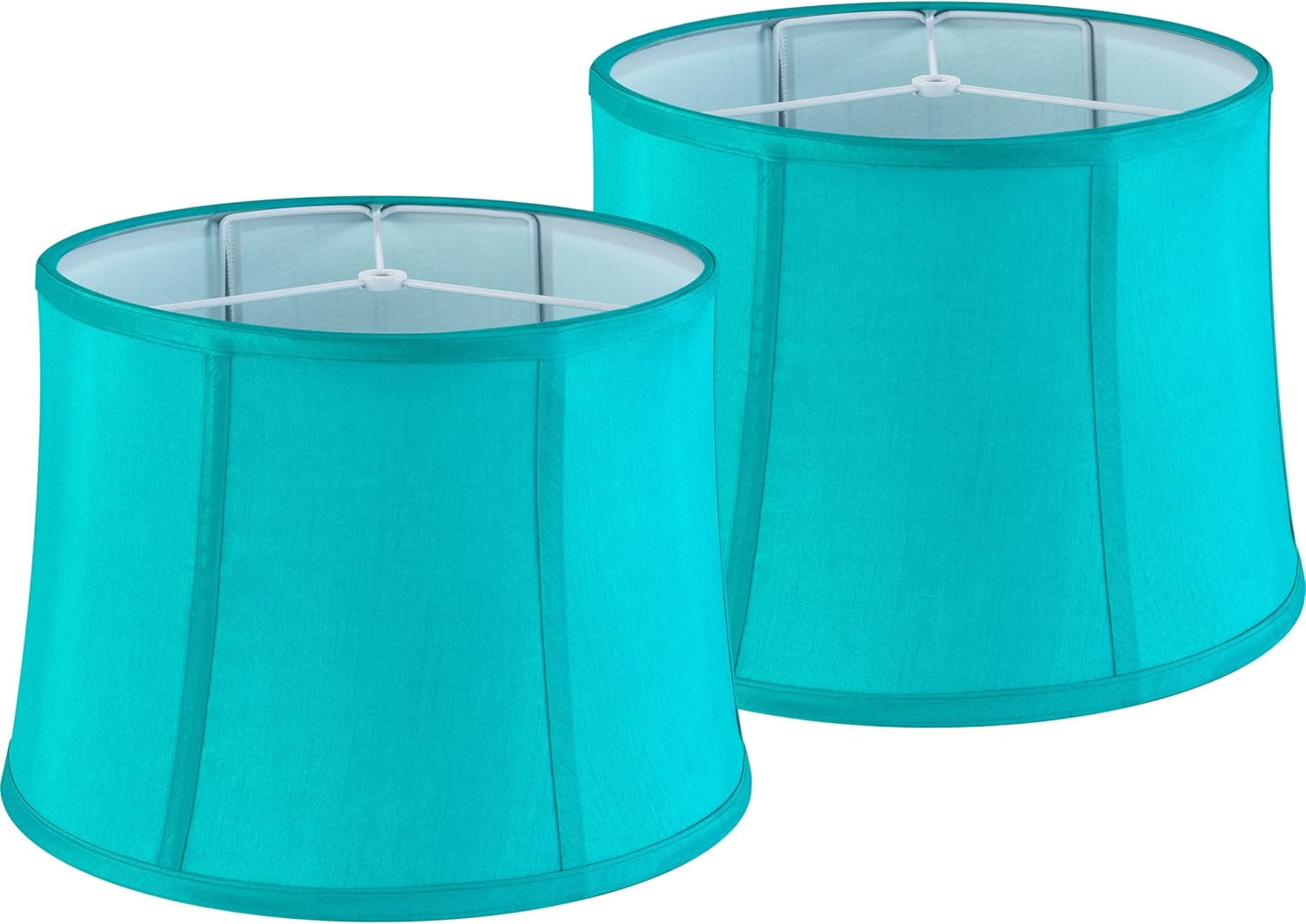 12" x14" x10" (Spider) Teal Square Lamp Shades Set of 2 Medium Drum ...