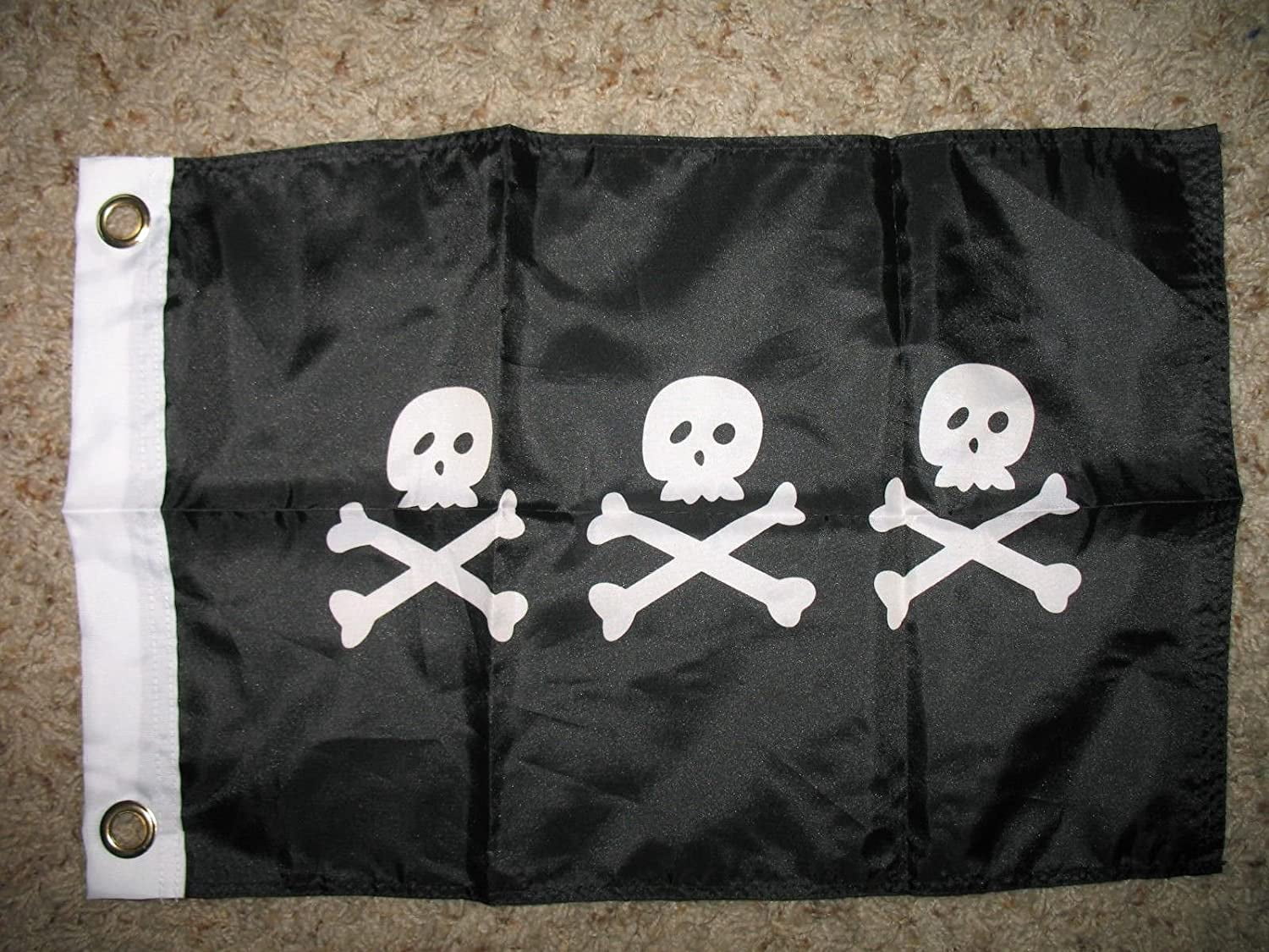 12"x18" Jolly Roger Pirate Christopher Condent Boat Car Motorcycle Flag ...
