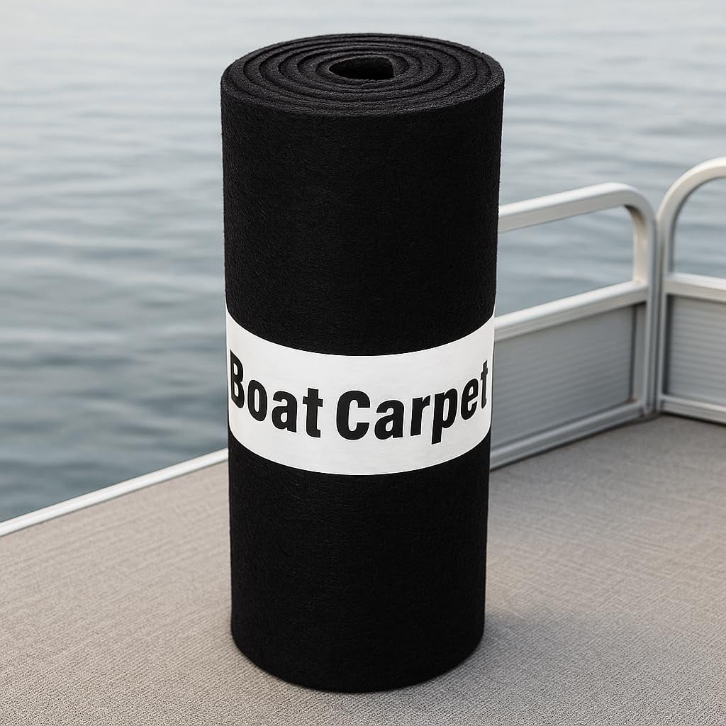 12" x20' Black Boat Trailer Bunk Carpet, Marine Carpet, Replacement for ...