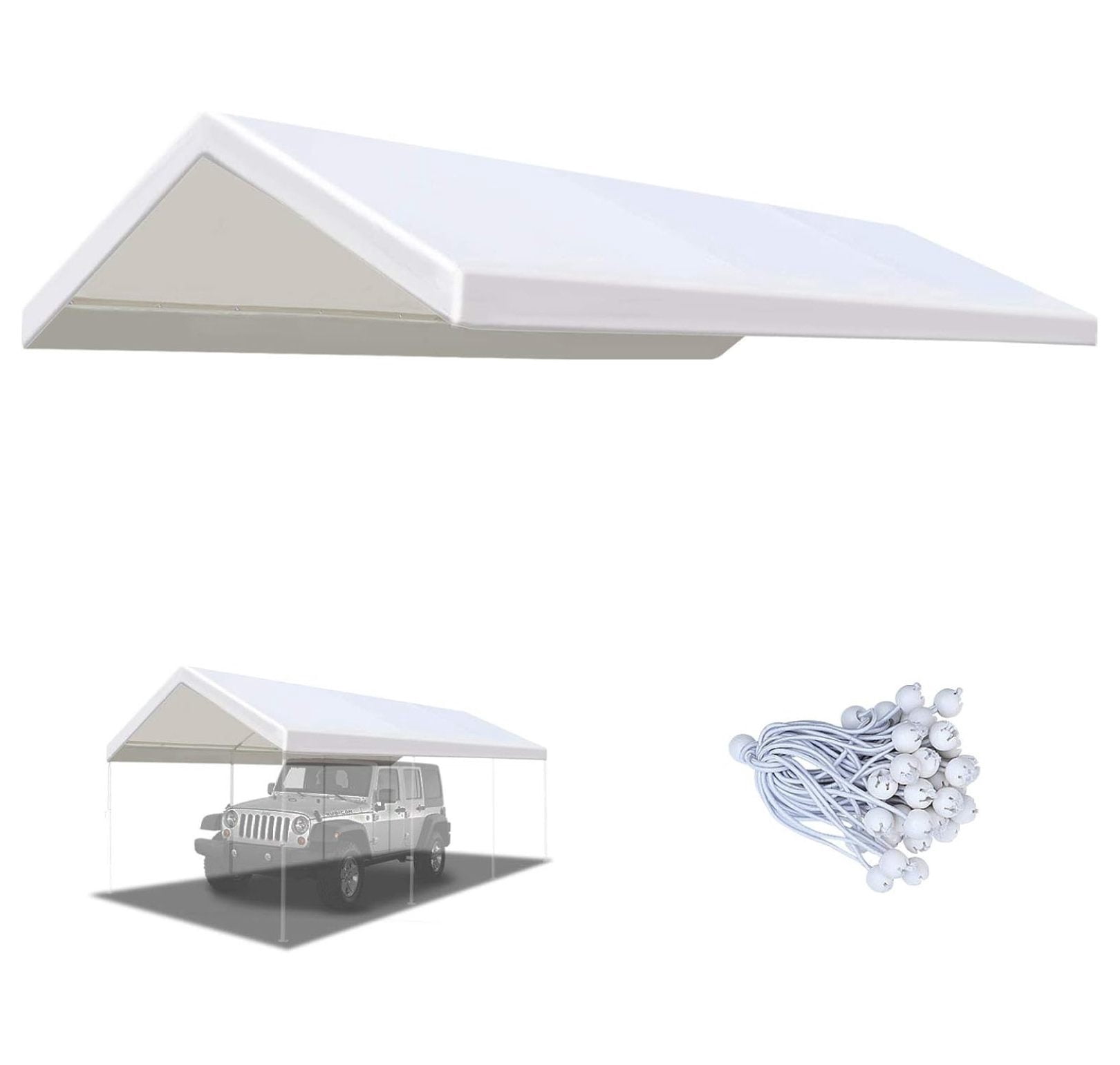 12'x20' Carport Canopy Tent Garage Replacement Top Tarp Car Shelter ...