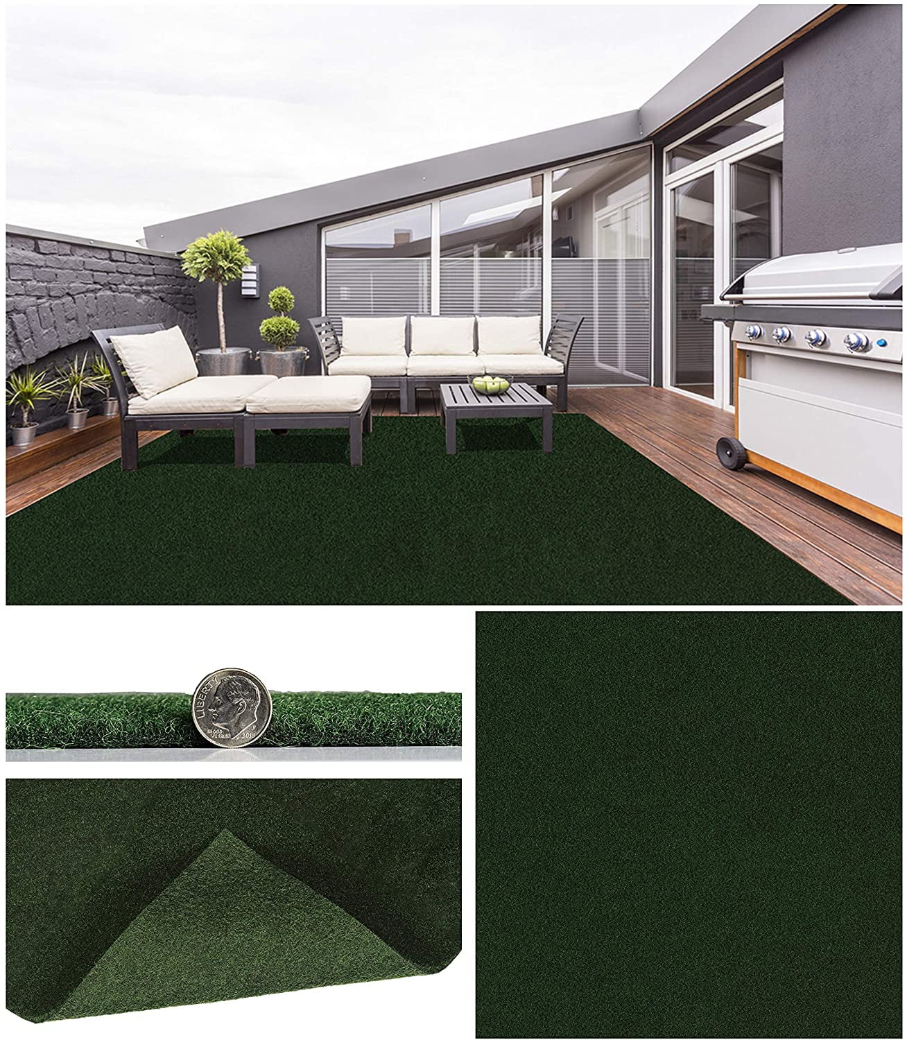 12'x20' Durable Grizzly Grass Indoor/Outdoor Turf Rugs / 100% Life ...