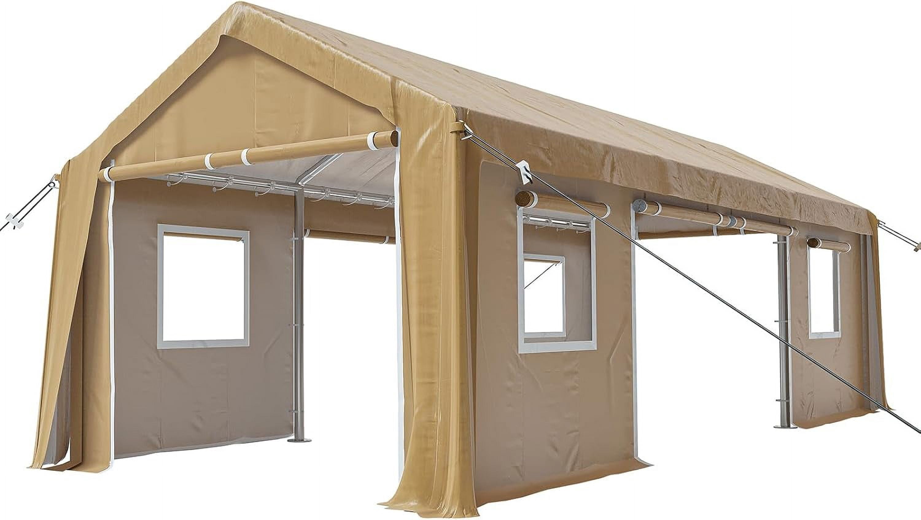 12'x20' Heavy-Duty Waterproof Carport Canopy, All-Season Portable ...