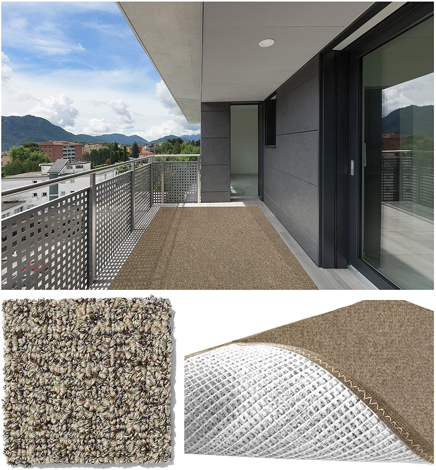 12'x20' Natural Twine - Indoor Outdoor Area Rug Carpet Runners with a ...