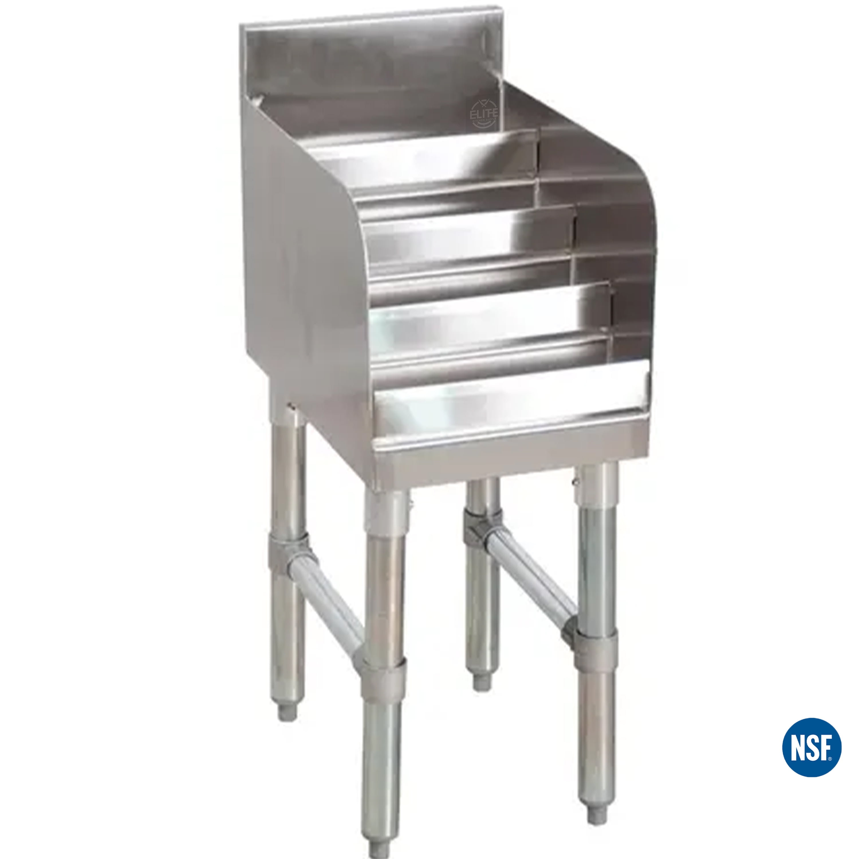 12''x22.5''x33'' 4-Tier Liquor Bottle Display, Stainless Steel Underbar ...
