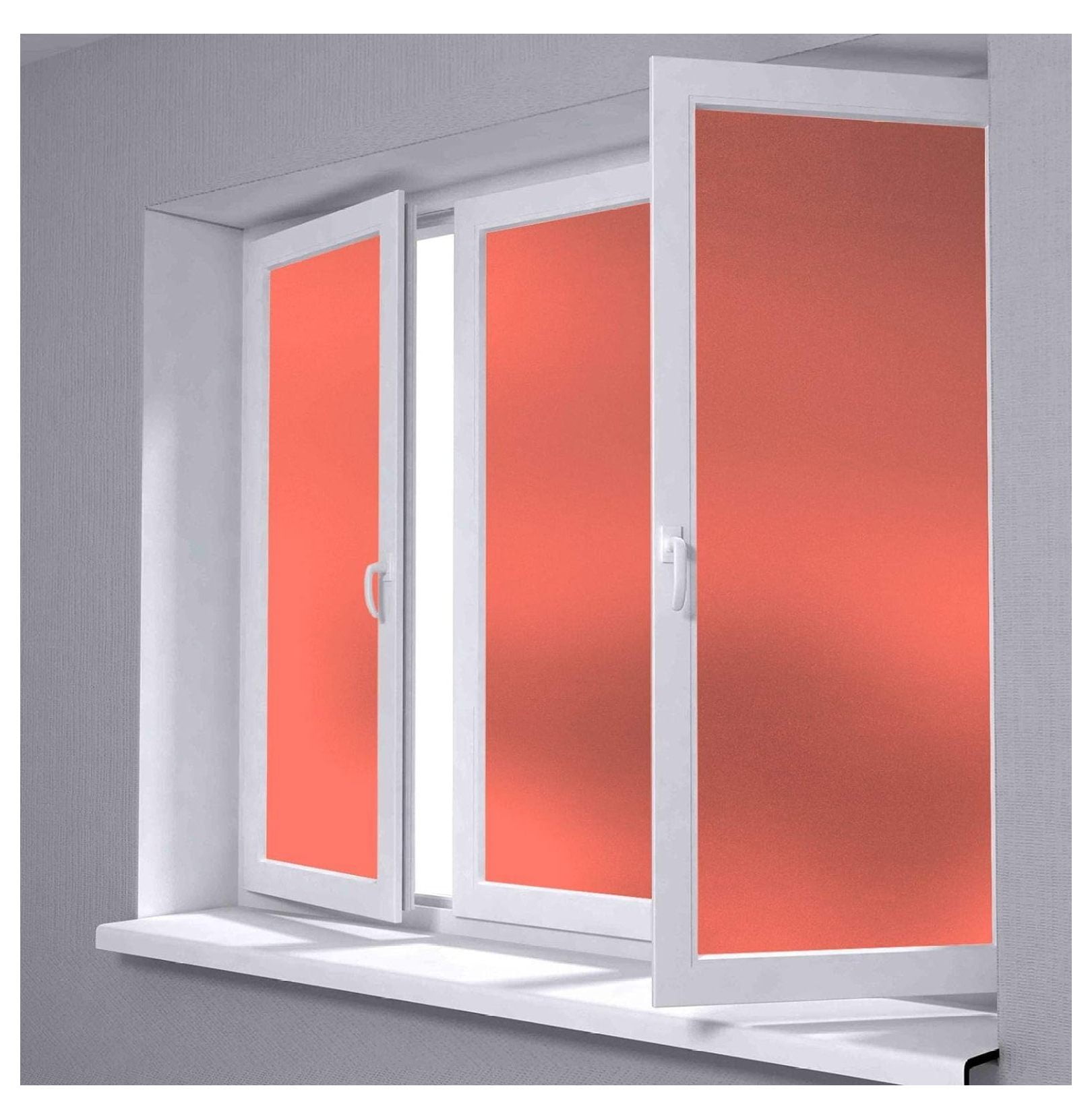 12"x48" (1FTx4FT) Orange Color Frosted Glass Peel and Stick Window Film ...