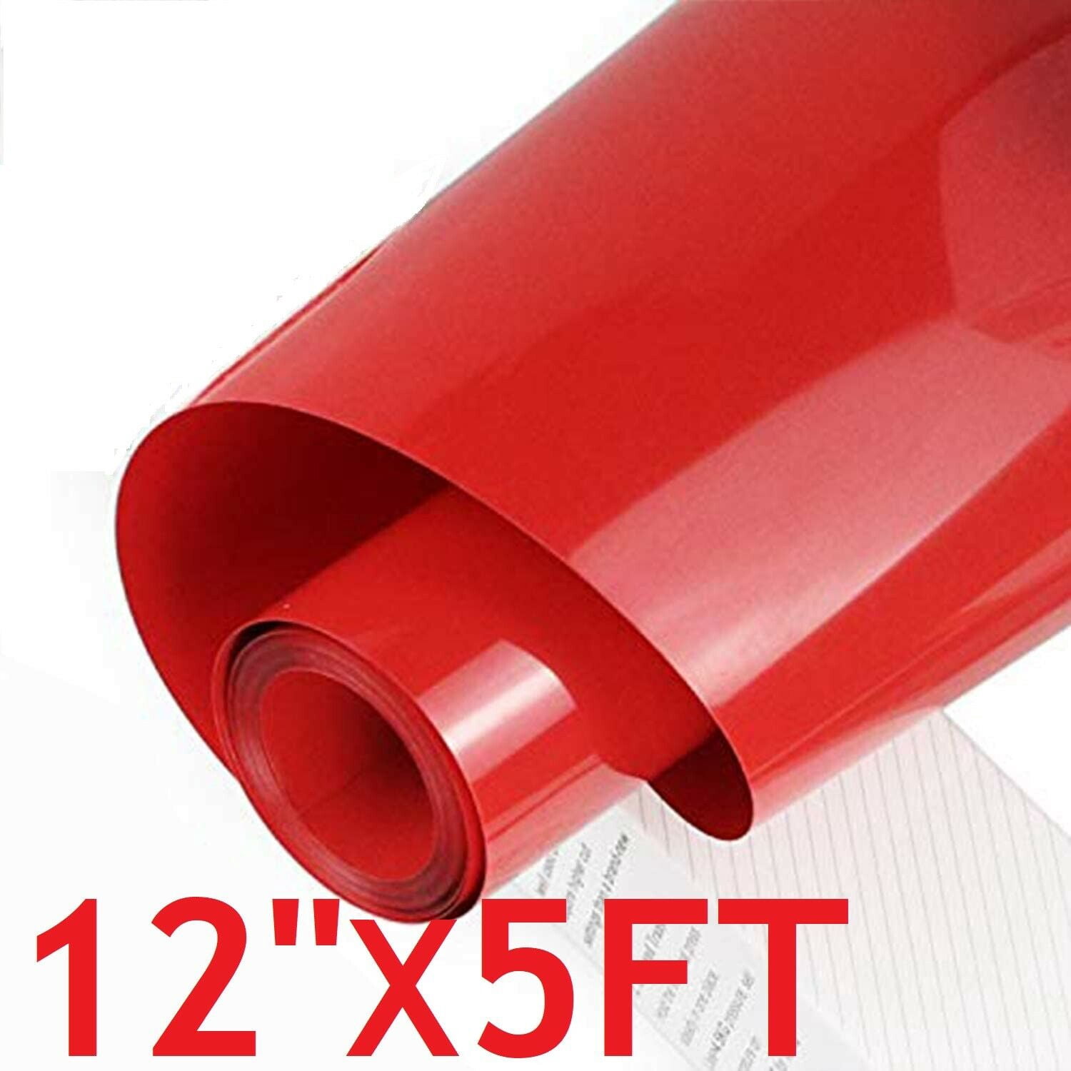 12"x5' Red HTV Iron On Heat Transfer Vinyl 5 Feet Roll for T Shirt ...