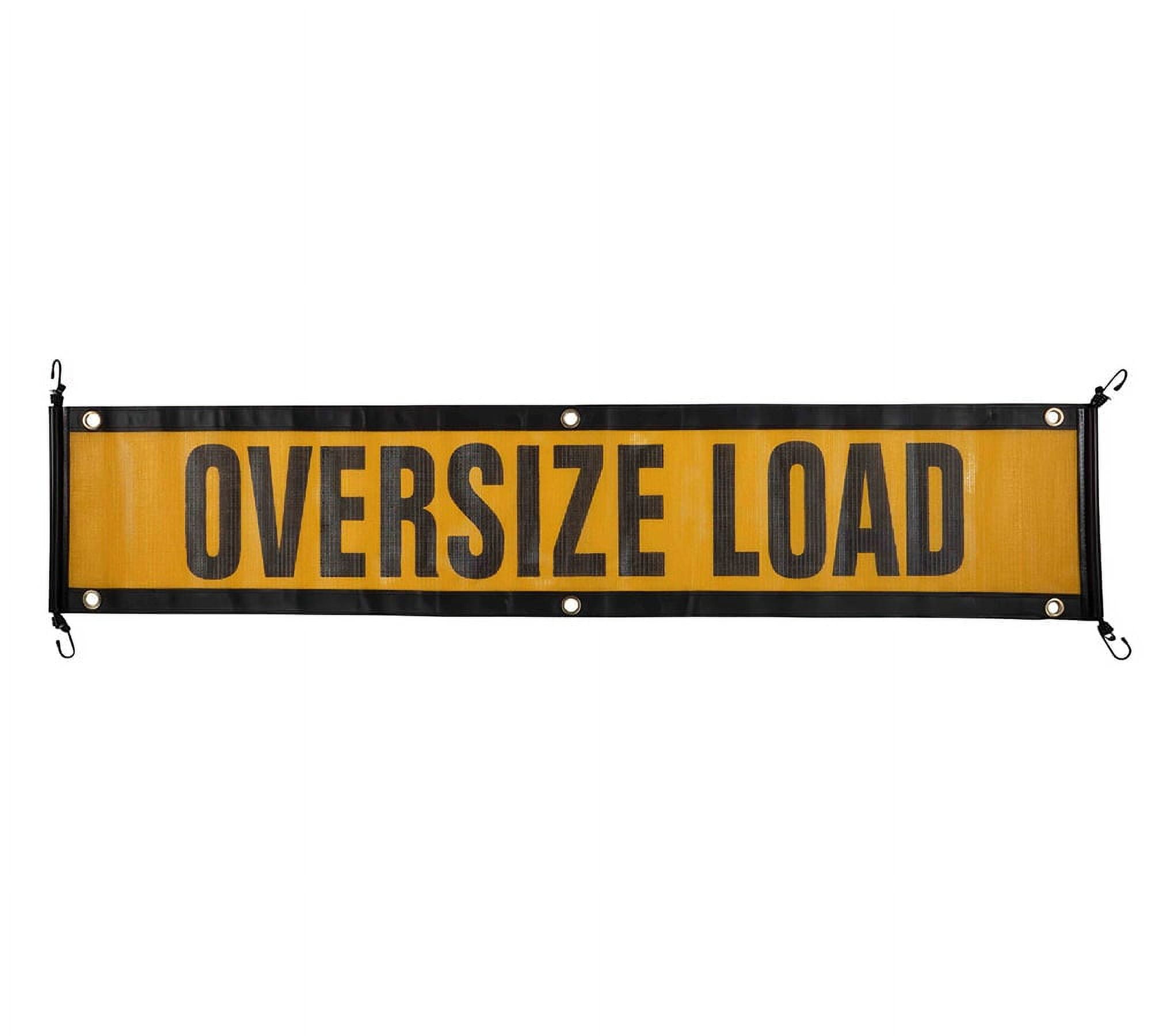 12"x60" Oversize Load Sign for Trucks w/Bungee Cord & Hook - Stretch ...