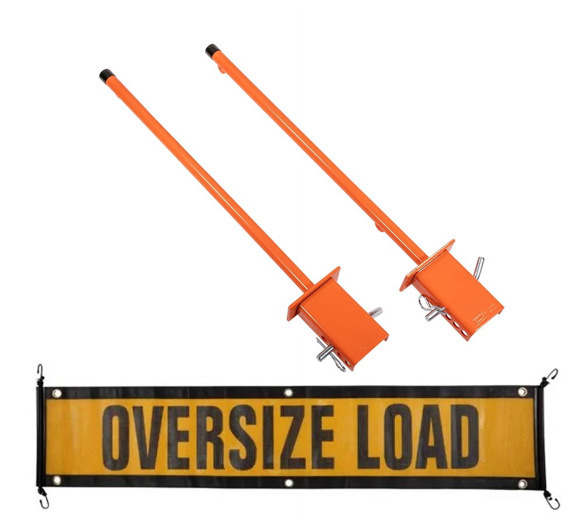 12"x60" Oversize Load Sign w/ Bungee Cord & Set of 2 Stake Pocket ...