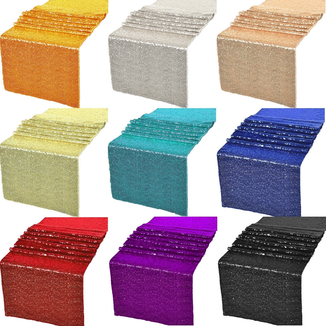 12"x72" / 12"x108" Sequin Table Cloth for Rectangle Tables Sparkle ...