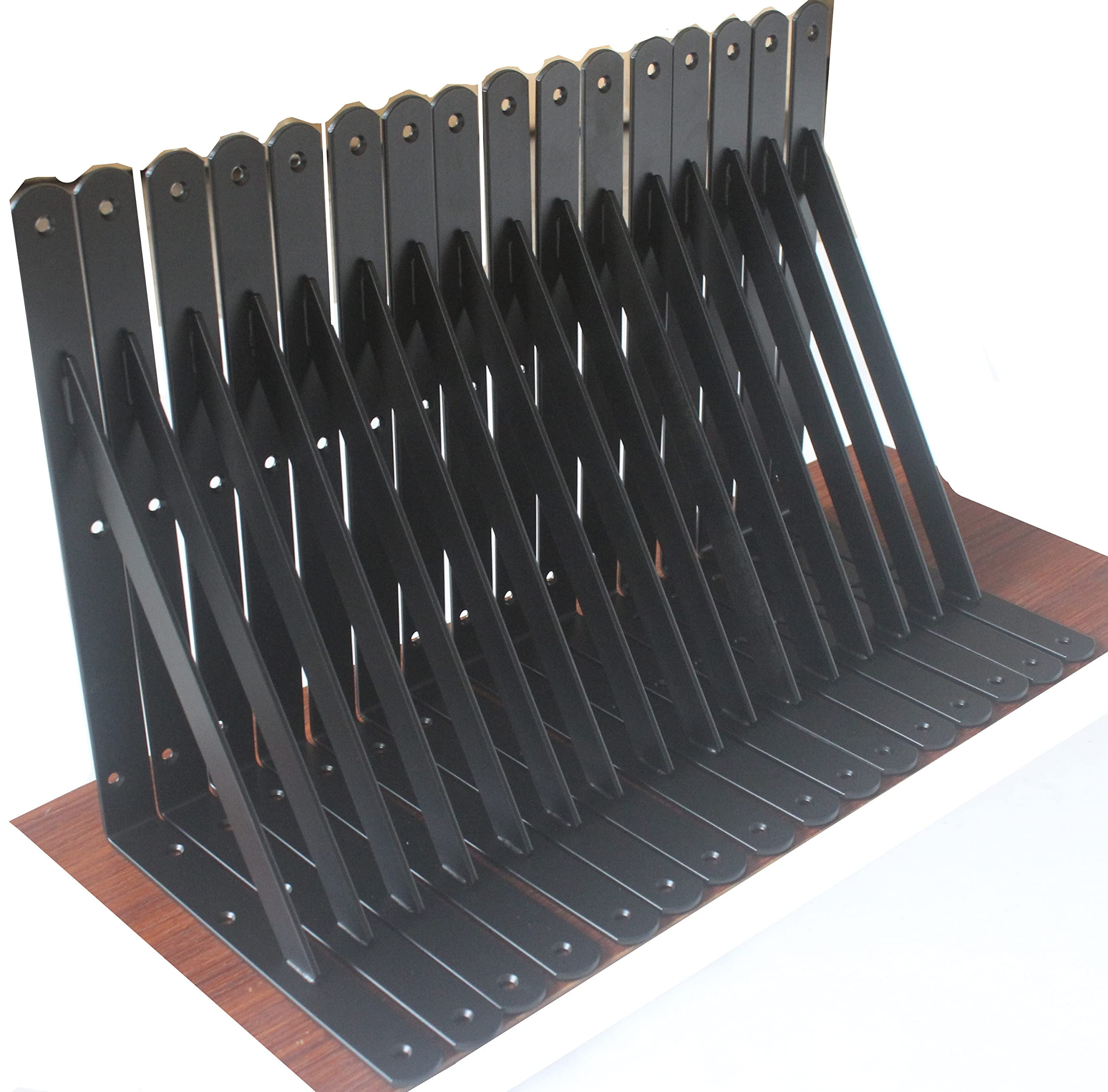 12''x8'' 12 Pack-Black Heavy Duty Metal Shelf Brackets - Walmart.com