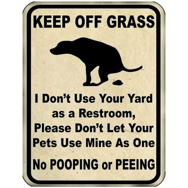 12"x8" Keep Off Grass Yard Metal Sign No Dogs Pooping Or Peeing On Lawn ...