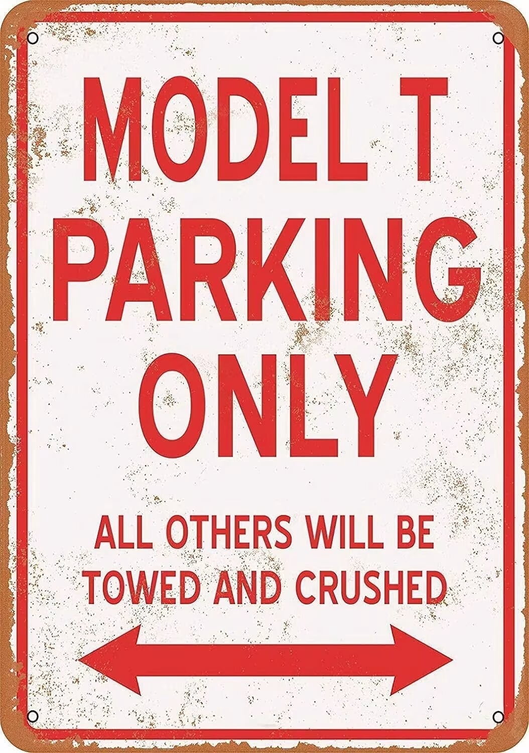 12"x8" Metal Sign - Model T Parking ONLY - Vintage Look Tin Metal Wall ...