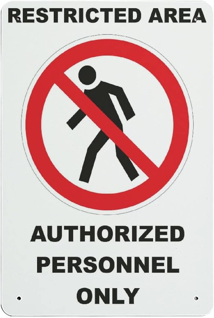 12"x8" Restricted Area Authorized Personnel Only Personalized Metal Tin ...