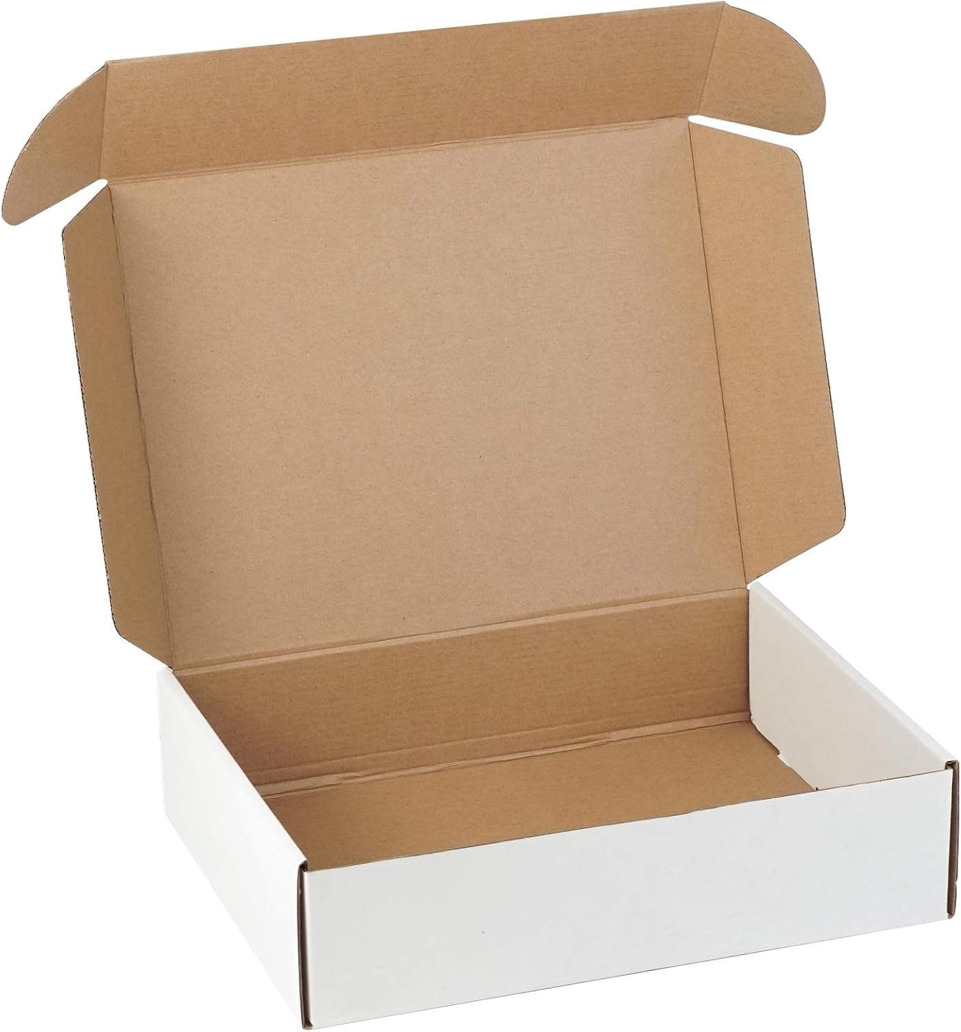 12"x9"x3" Shipping Boxes Set of 5, White Corrugated Cardboard Box ...