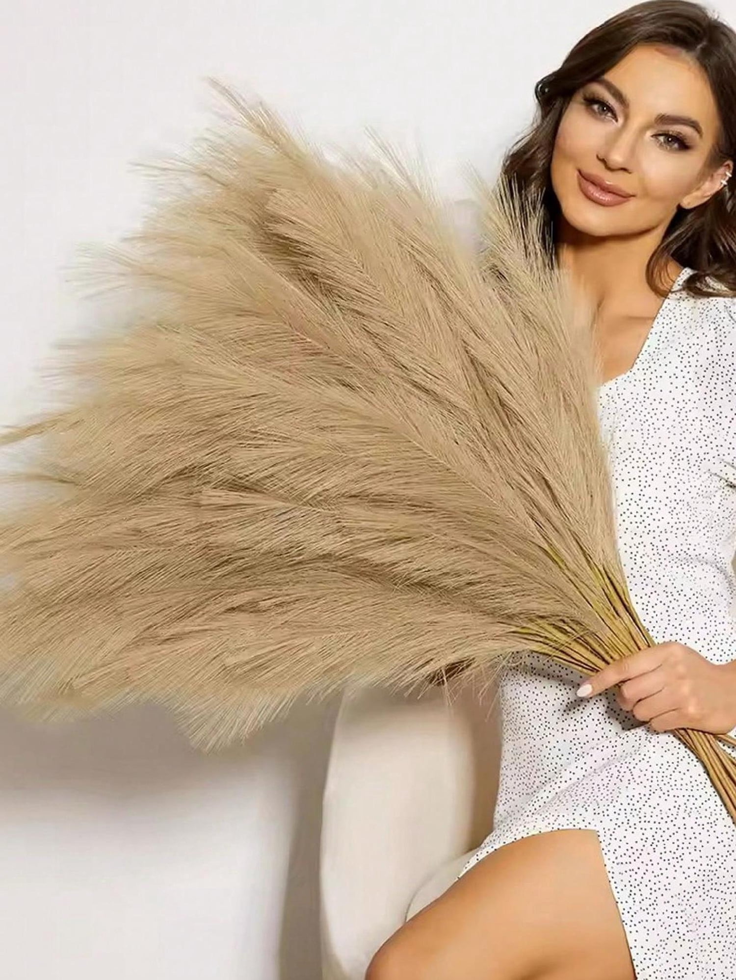 120/100/50/30/20/10 Pieces Faux Pampas Grass, Artificial Fluffy Grass ...