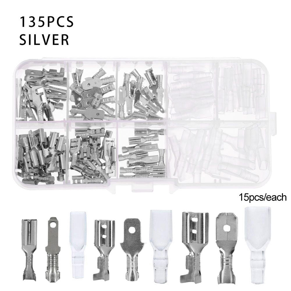 120/135/270/360PCS 2.8/4.8/6.3mm Cold Pressing Insulated Sheath Wire ...