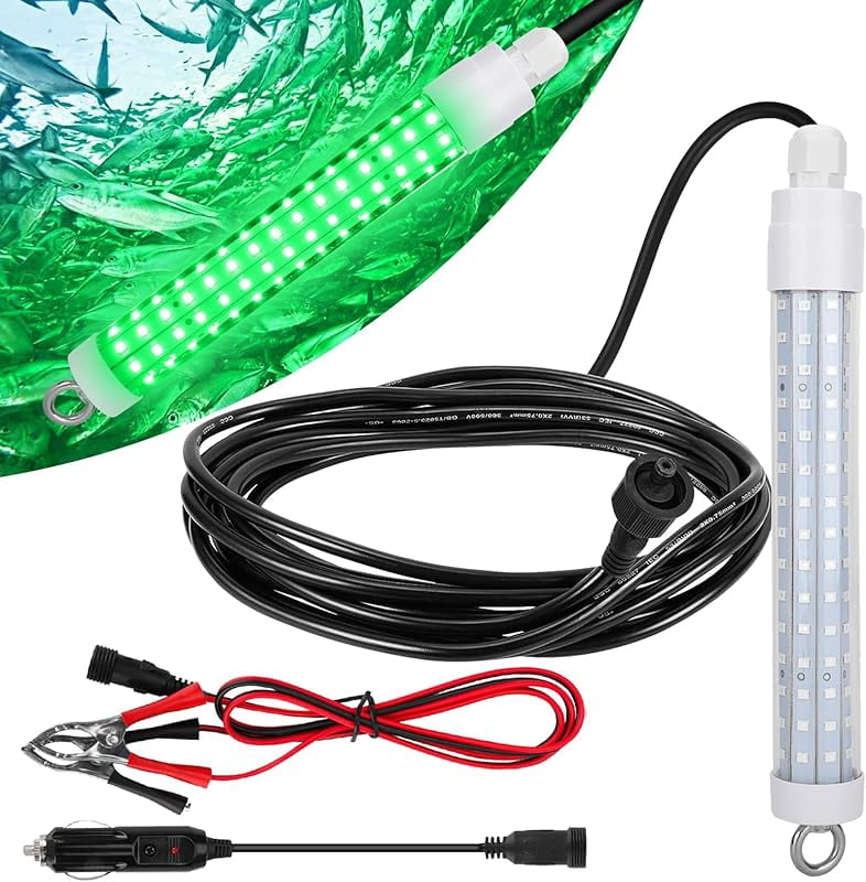 120 2835 SMD LED Underwater Fishing Light，8" 10.5W DC 12V 1000ML Green ...