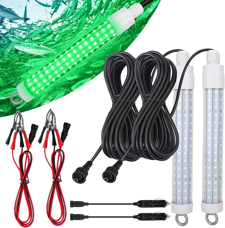 120 2835 SMD LED Underwater Fishing Light，8" 10.5W DC 12V 1000ML Green ...