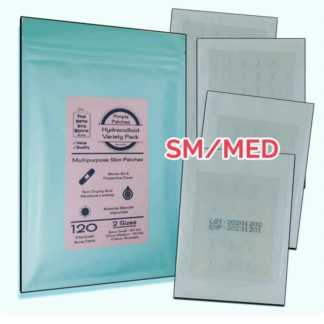 120 Acne Dots [Sm/Med] Pimple Patches, Face Spot Dot, Hydrocolloid ...