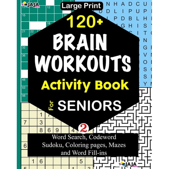 6-In-1 Brain Workouts for Seniors 120+ BRAIN WORKOUTS Activity Book For ...