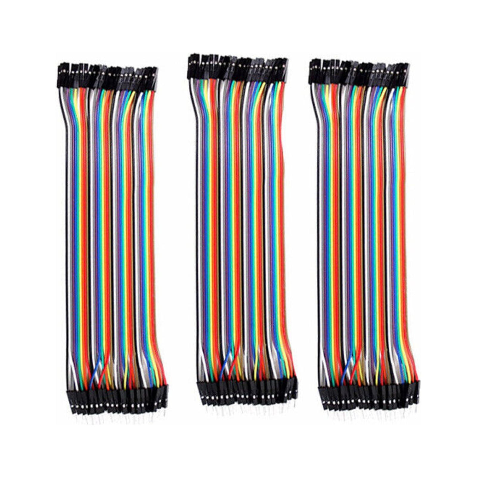 120 Breadboard Jumper Wires Male To Female Ribbon Cables Lead Kit For