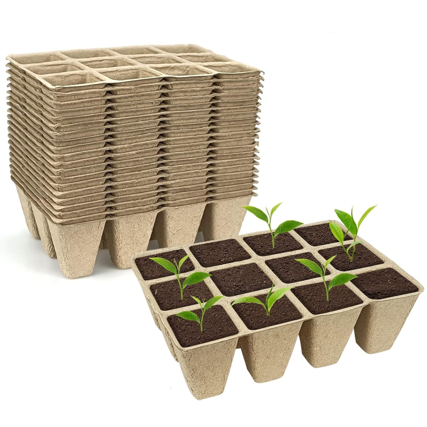 120 Cells Seed Starter Tray,Topboutique Biodegradable Peat Pots for ...