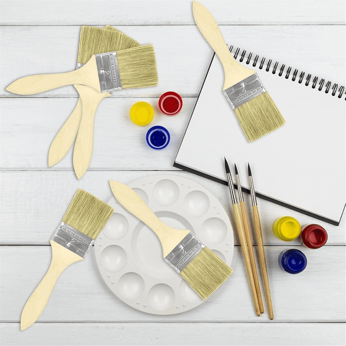 120 Chip Brushes 2 Inch Bulk Chip Paint Brushes Bulk Bristle Paint Brushes Wooden Stain Brushes ...