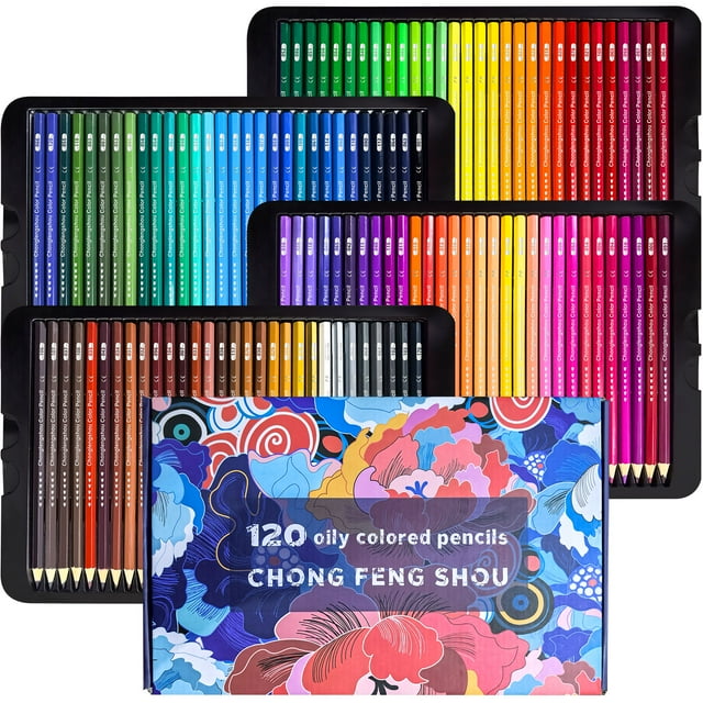 120 Colored Pencils, Oily Colored Pencils, Soft Core Coloring Pencils ...